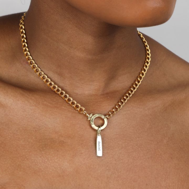 Cara Curb Chain Necklace Gold Plated Braillo